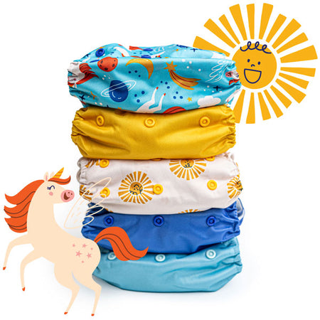 Modern Reusable Cloth Diapers Made to Fit from Birth to Toddlerhood ...